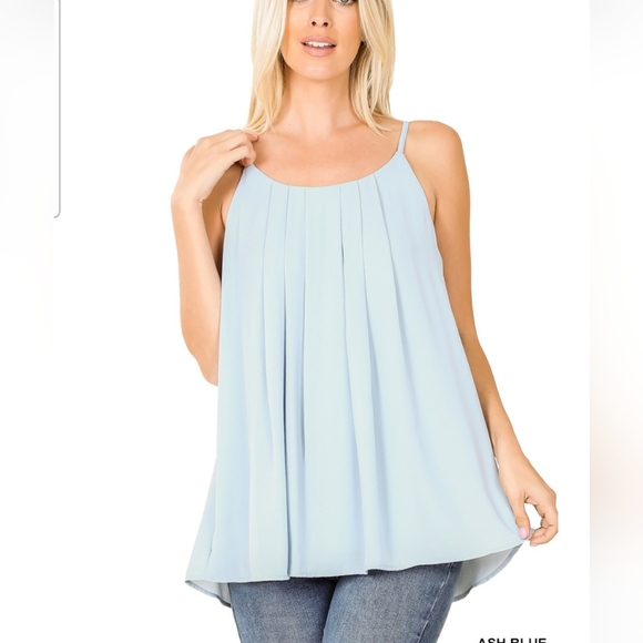 Tops | 8 Ash Blue Flowy Top | Poshmark